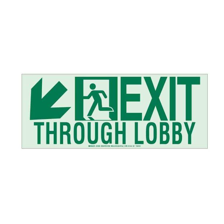 Brady Sign, Exit Through Lobby, Glow in the Dark, 81826 – Top Rigid ...